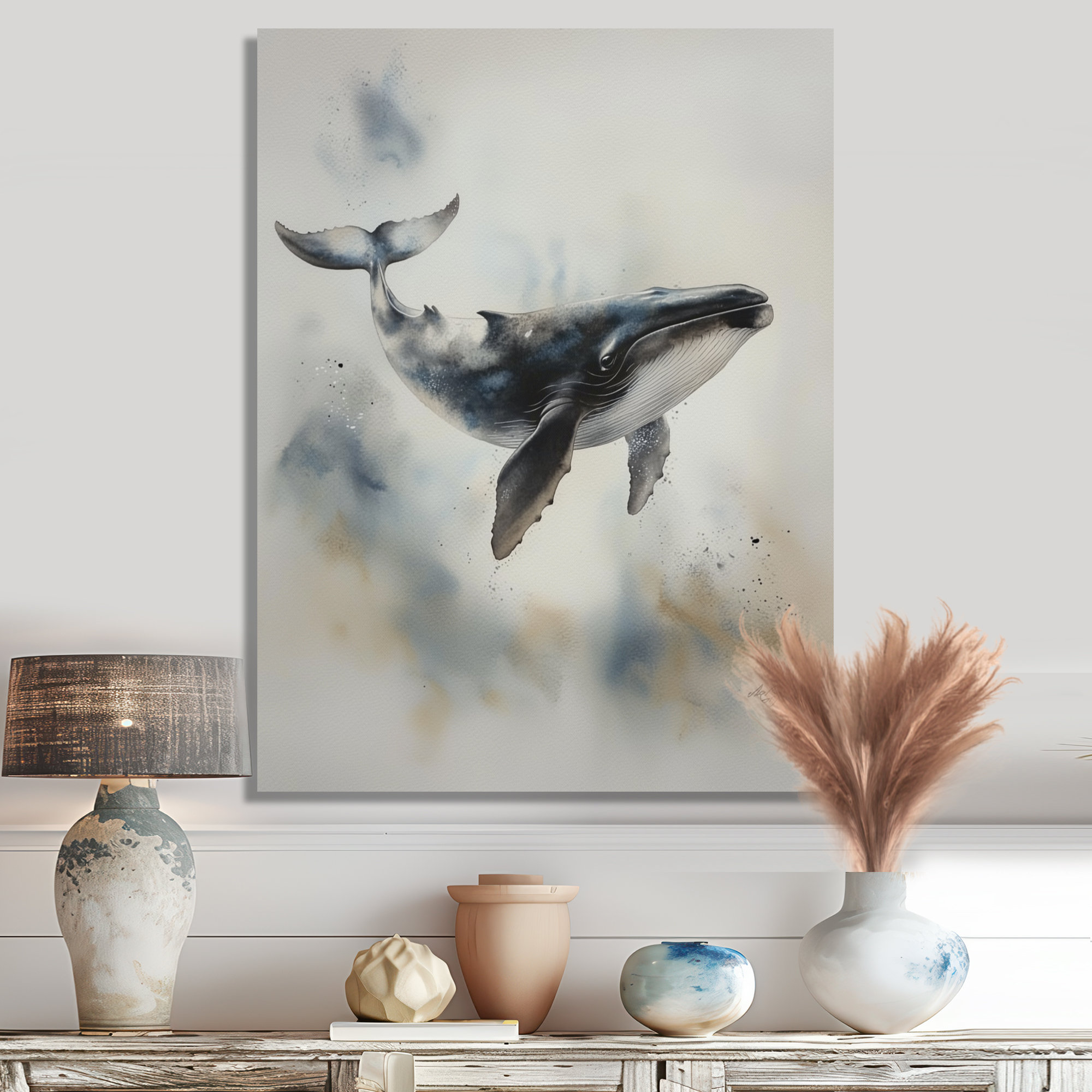 Red Barrel Studio® Minimalist Whale Wisdom I - Whale Wall Art Living ...