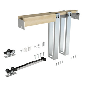 JUBEST Sliding Pocket Door Hardware Kit For 2" X 4" Stud Wall With Soft ...