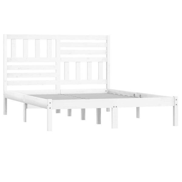 Latitude Run Solid Wood Pine Bed Frame 140X200 Cm - White Finish ...