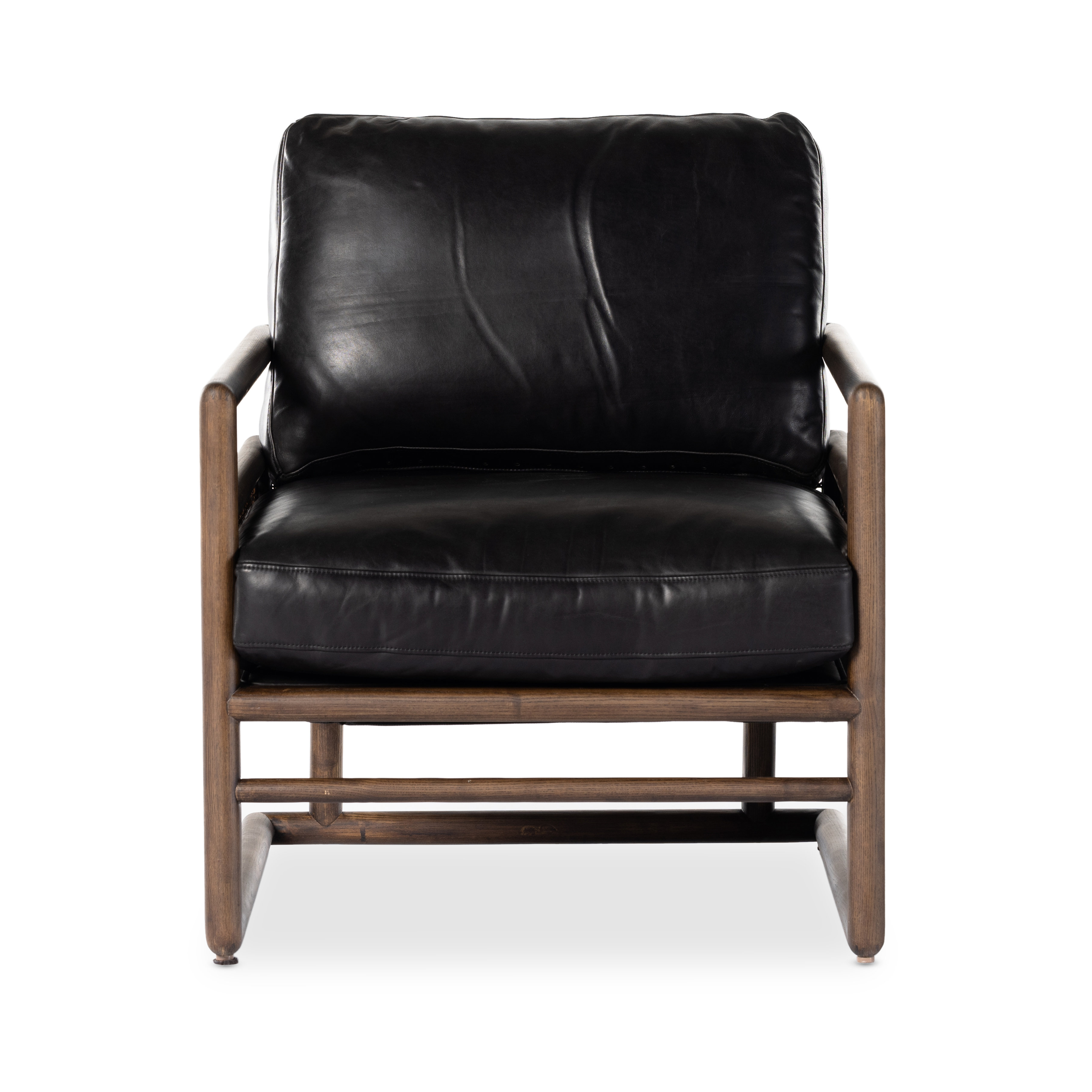 Bayou Breeze Alianah 27.5" W Genuine Leather Armchair | Wayfair