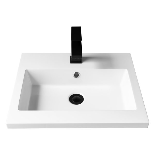 AGUA CANADA Polymarble Rectangular Drop-In Bathroom Sink with Overflow ...