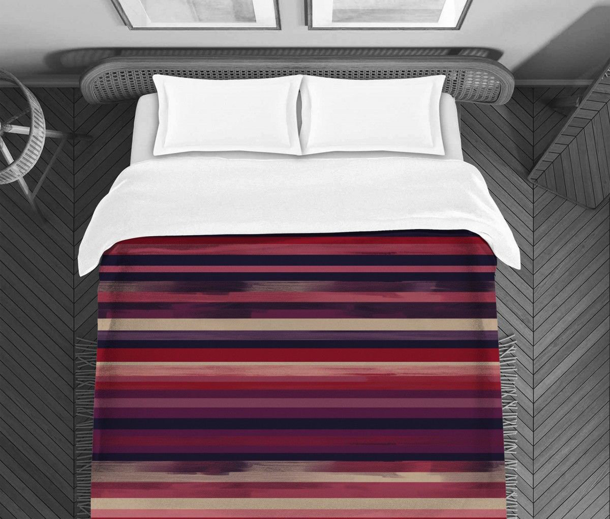 VisionDecor Horizontal Stripe Bedding | Wayfair