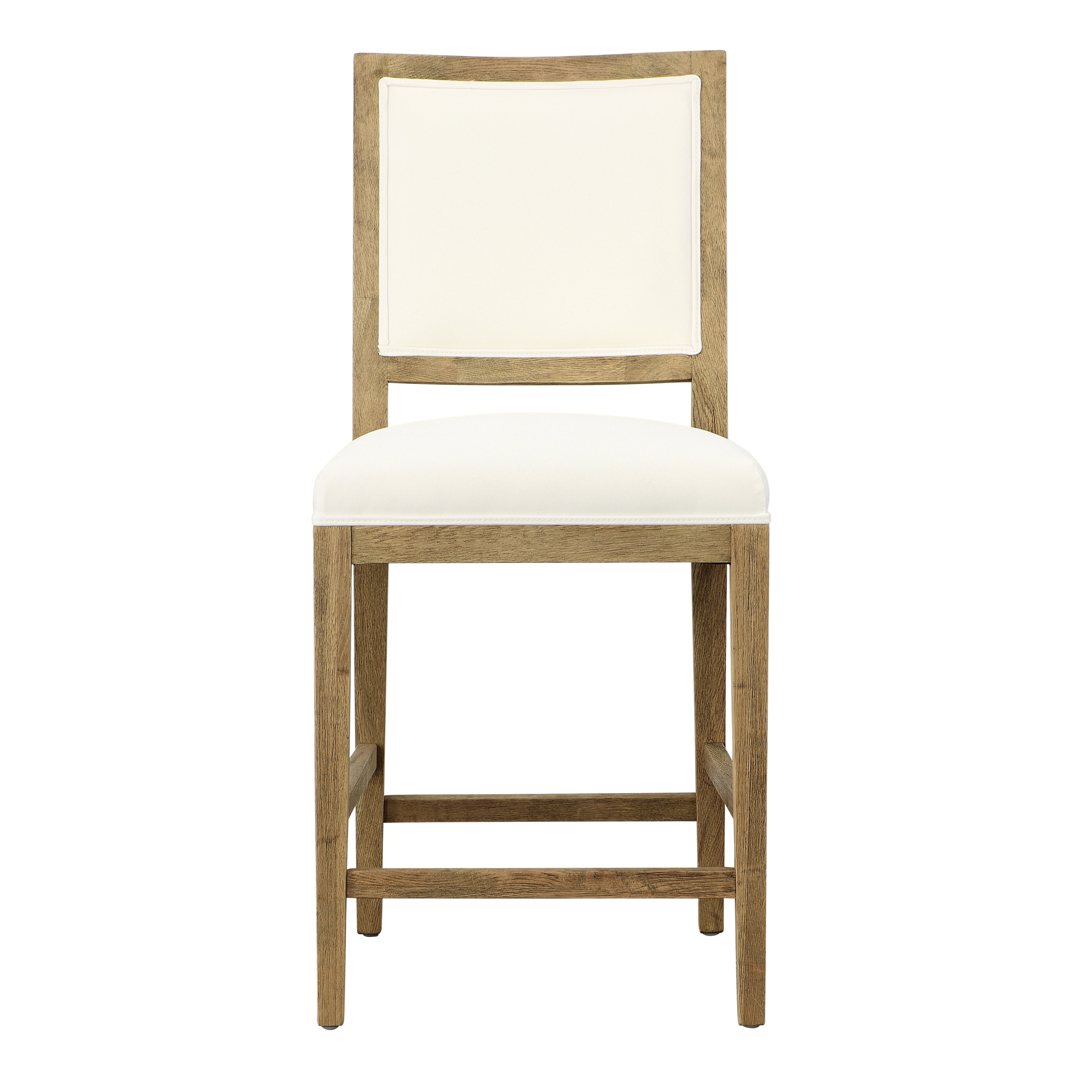 Dovetail Furniture Croft 40" Tall Oak Wood Upholstered Counter Stool ...