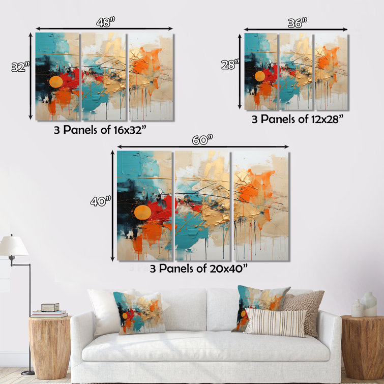 Wrought Studio Collage Fusion IV - Abstract Collages Canvas Prints Set ...