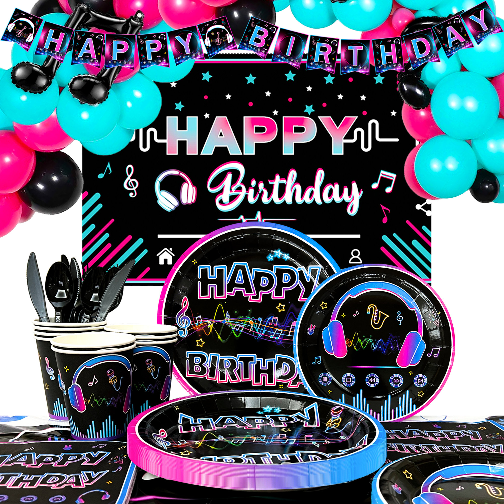 The Party Aisle™ Tik Tok Party Supplies,155pcs Tik Tok Birthday Party ...