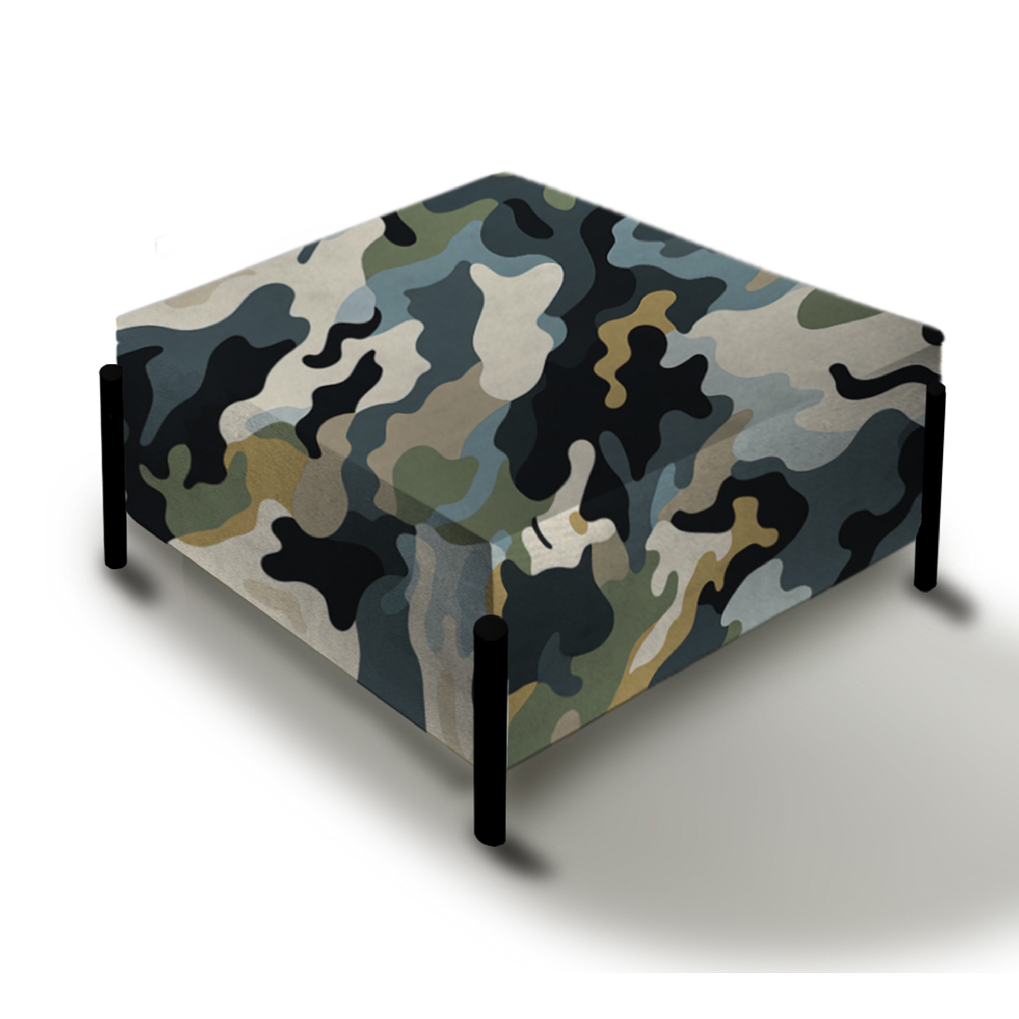 Design Art City Camo Concealment - Camouflage Large Square Ottoman ...