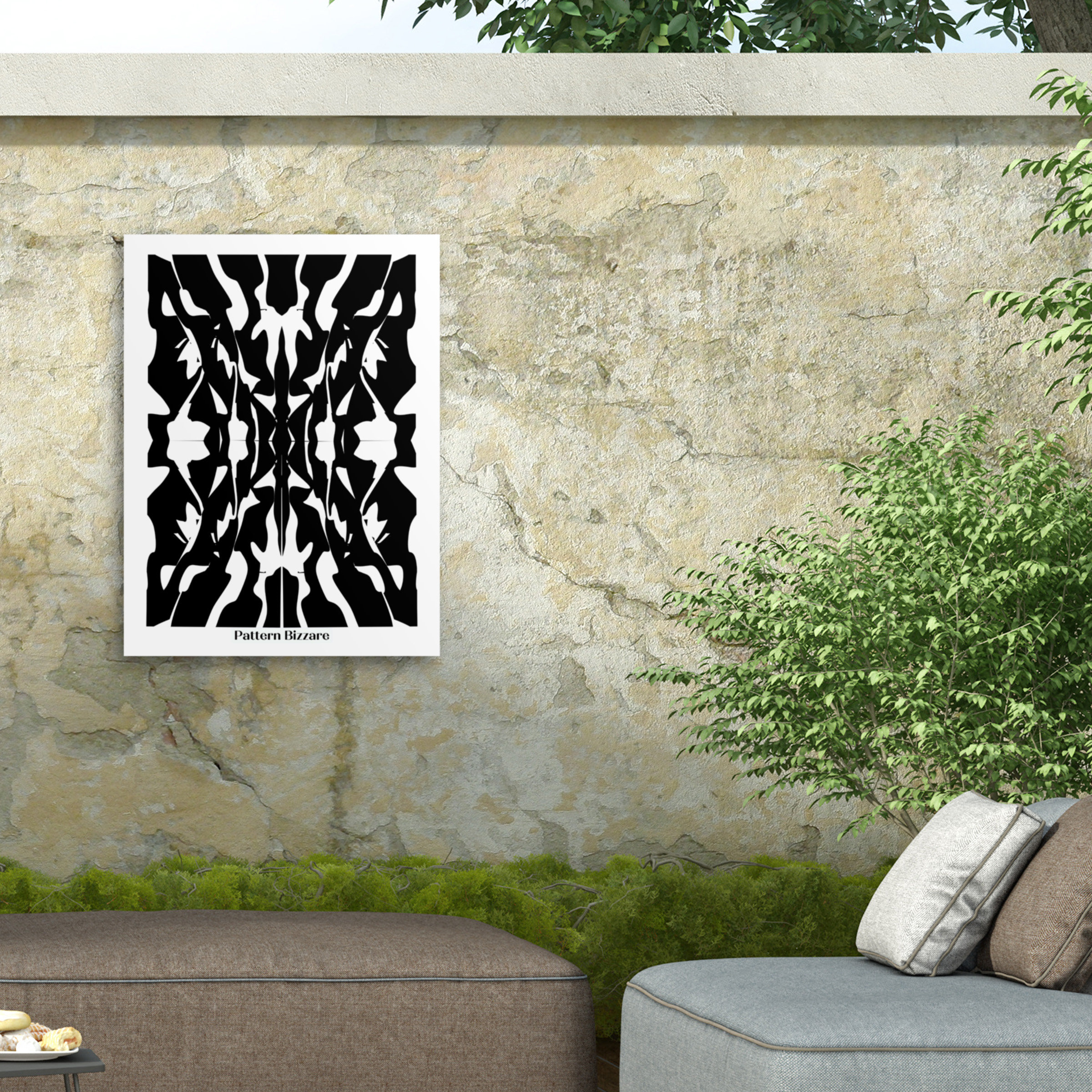 Winston Porter Little Dean Pattern Bizarre In Black Outdoor Canvas ...