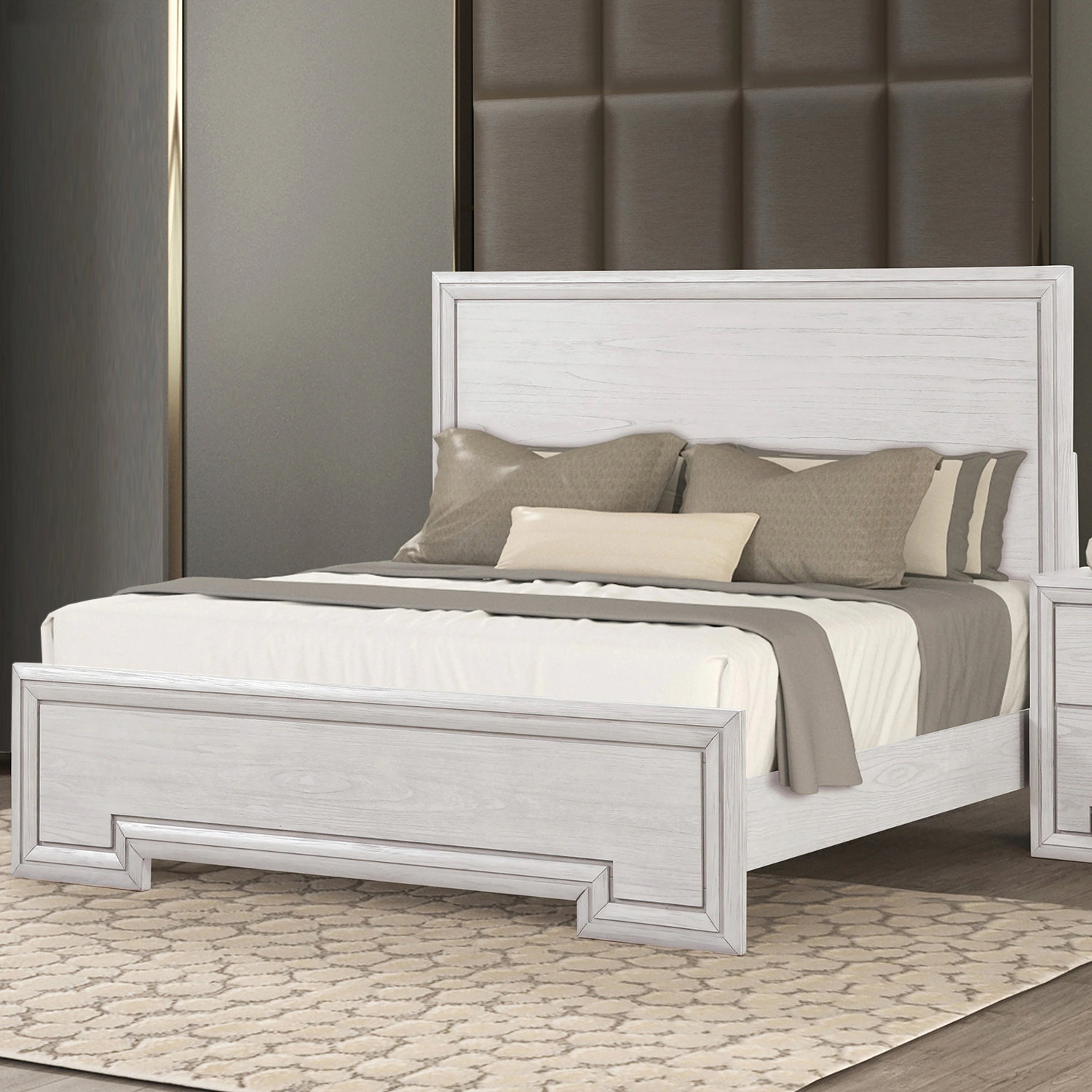 Lark Manor™ Wooden Bed in Rustic White Finish | Wayfair