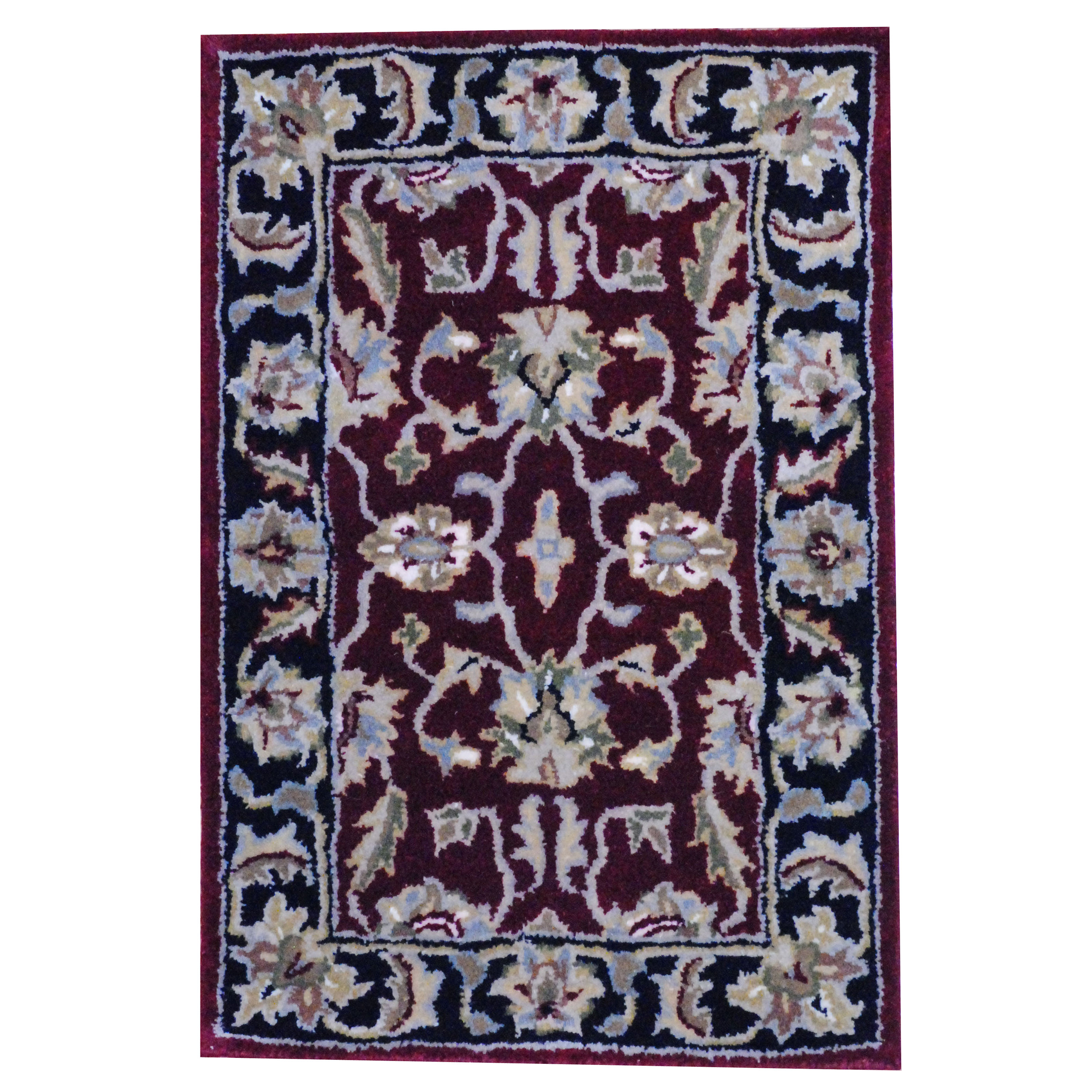 Herat Oriental Oriental Handmade Burgundy Red/Black Area Rug | Wayfair