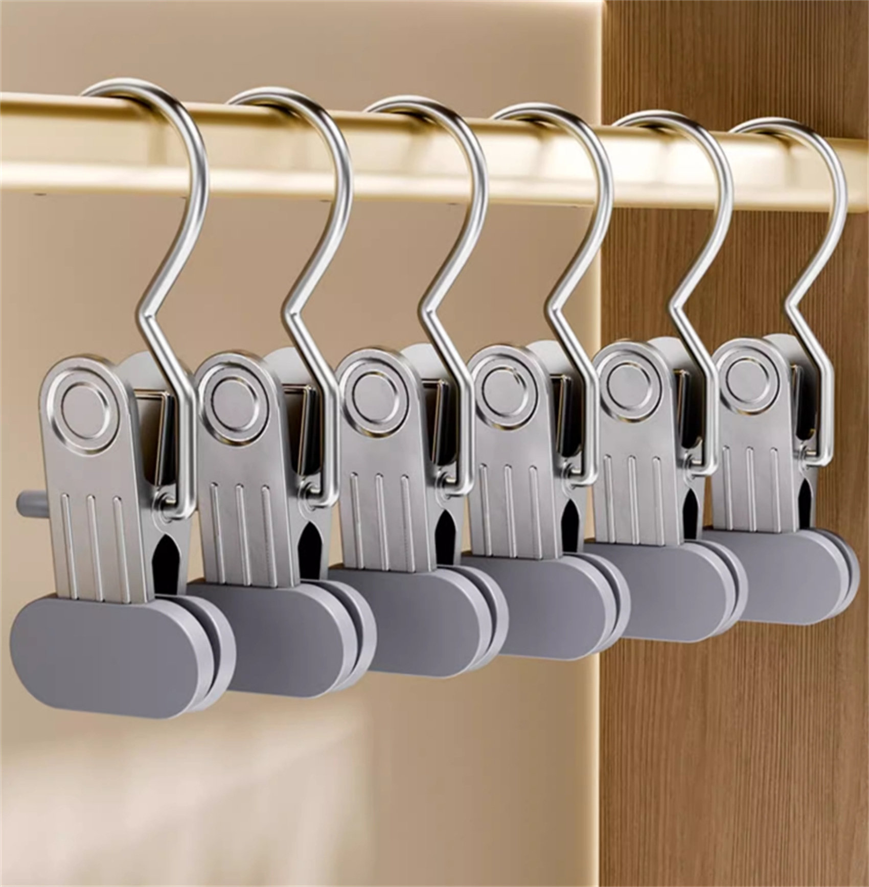 Rebrilliant Nyelle Metal Non-Slip Hangers With Clips | Wayfair