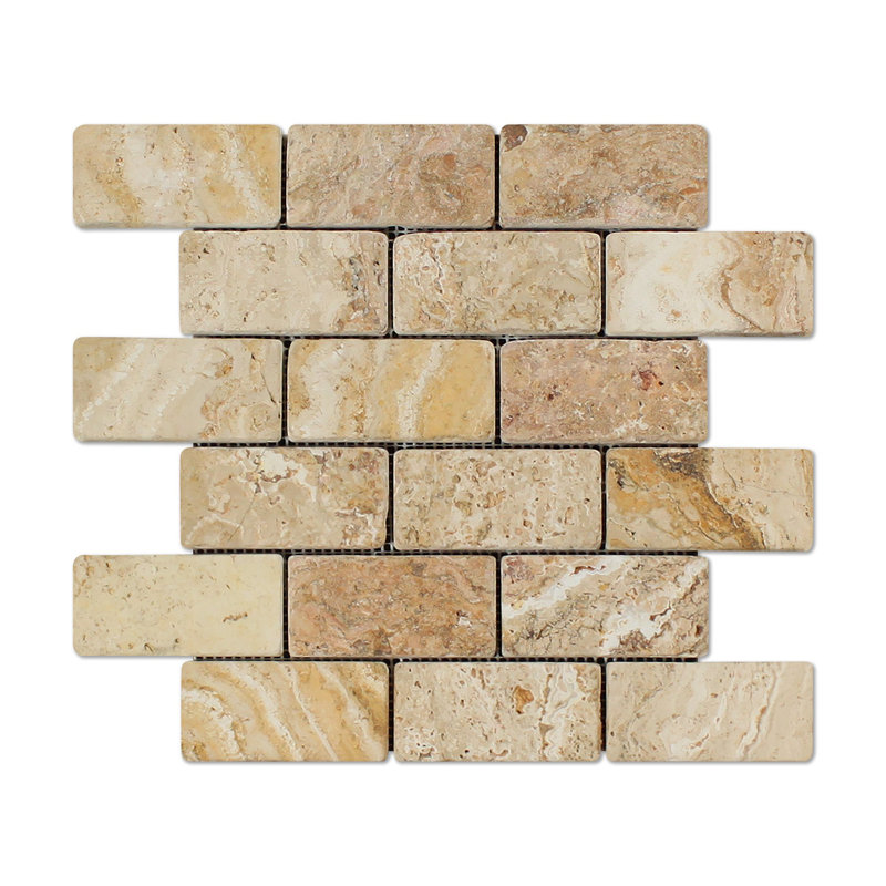 Stone & Tile Shoppe, Inc. Travertine Brick Joint Mosaic Wall & Floor ...