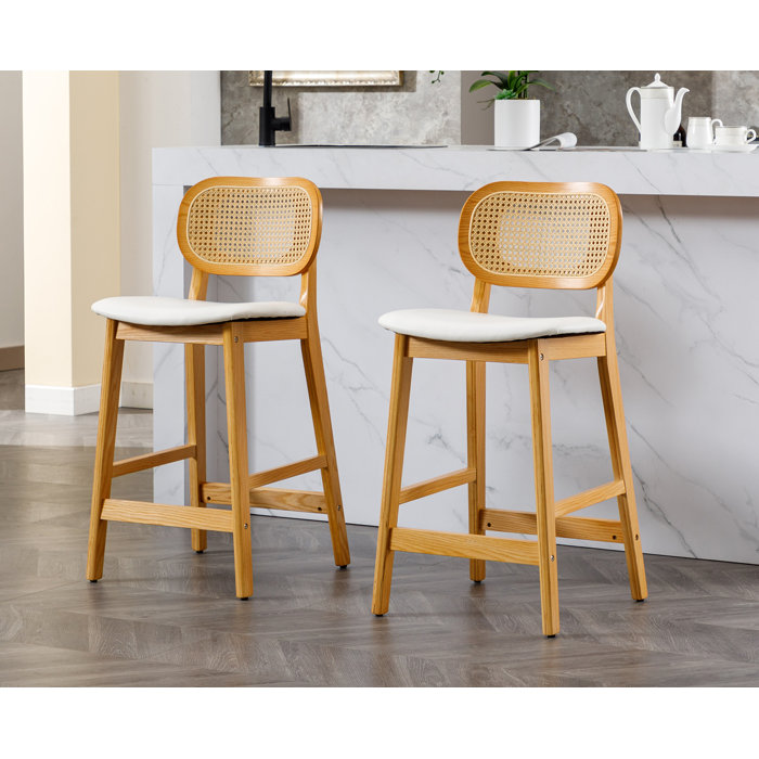 Bayou Breeze Azarah Solid Wood 25.5'' Counter Stool | Wayfair