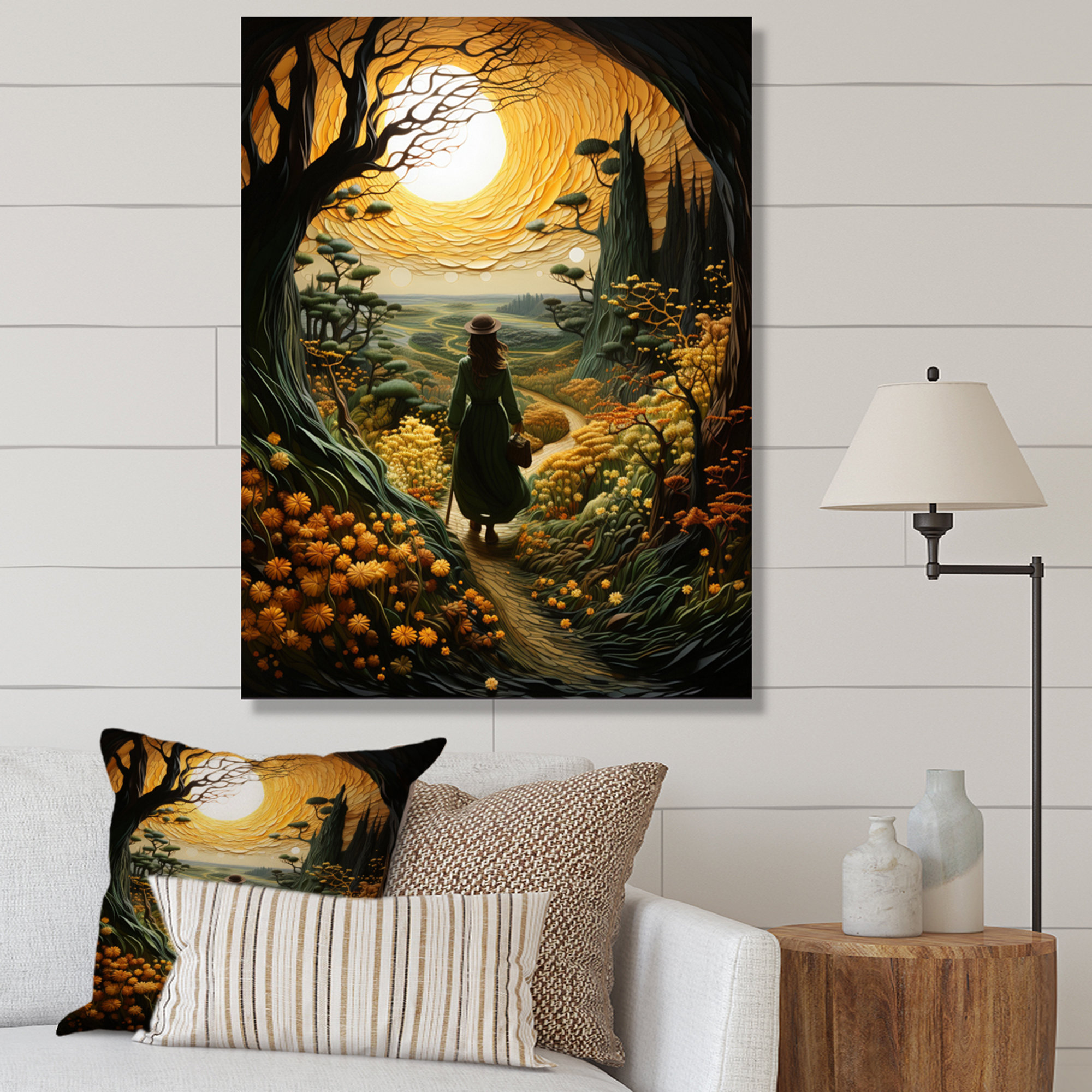 Millwood Pines Baki Countryside Path through the III - Print on Canvas ...
