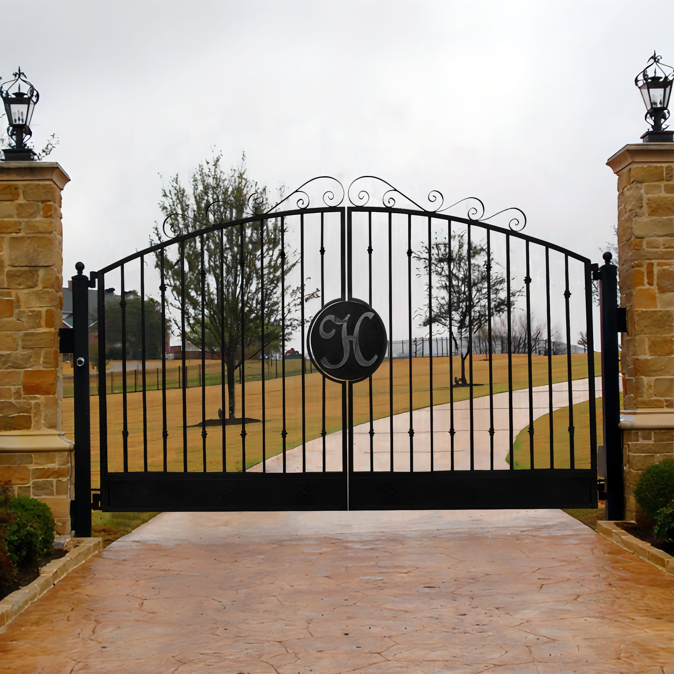 TAIMCO 12 ft. H x 6 ft. W Alphabetical Driveway Gate | Wayfair