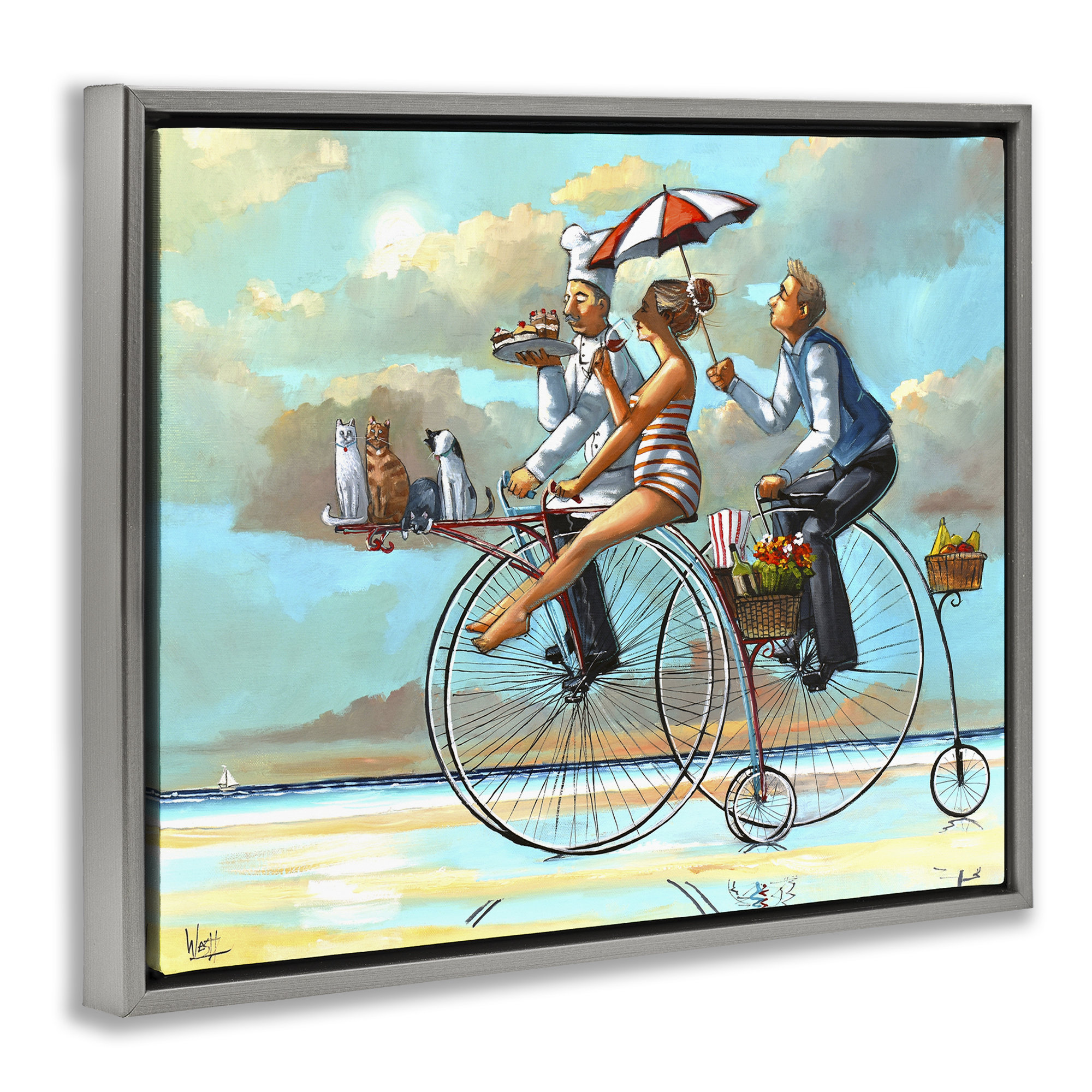 Latitude Run® Woman & Butler Bicycle Ride Floating Frame, design by ...