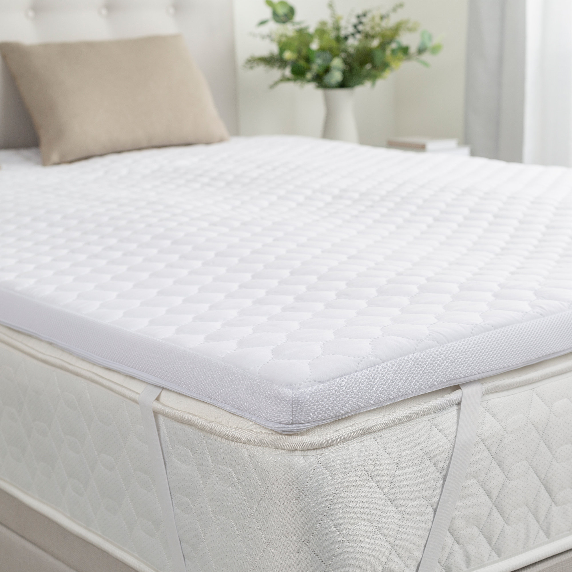 Slumberdown White Airstream Breathable 4cm Mattress Topper & Reviews ...