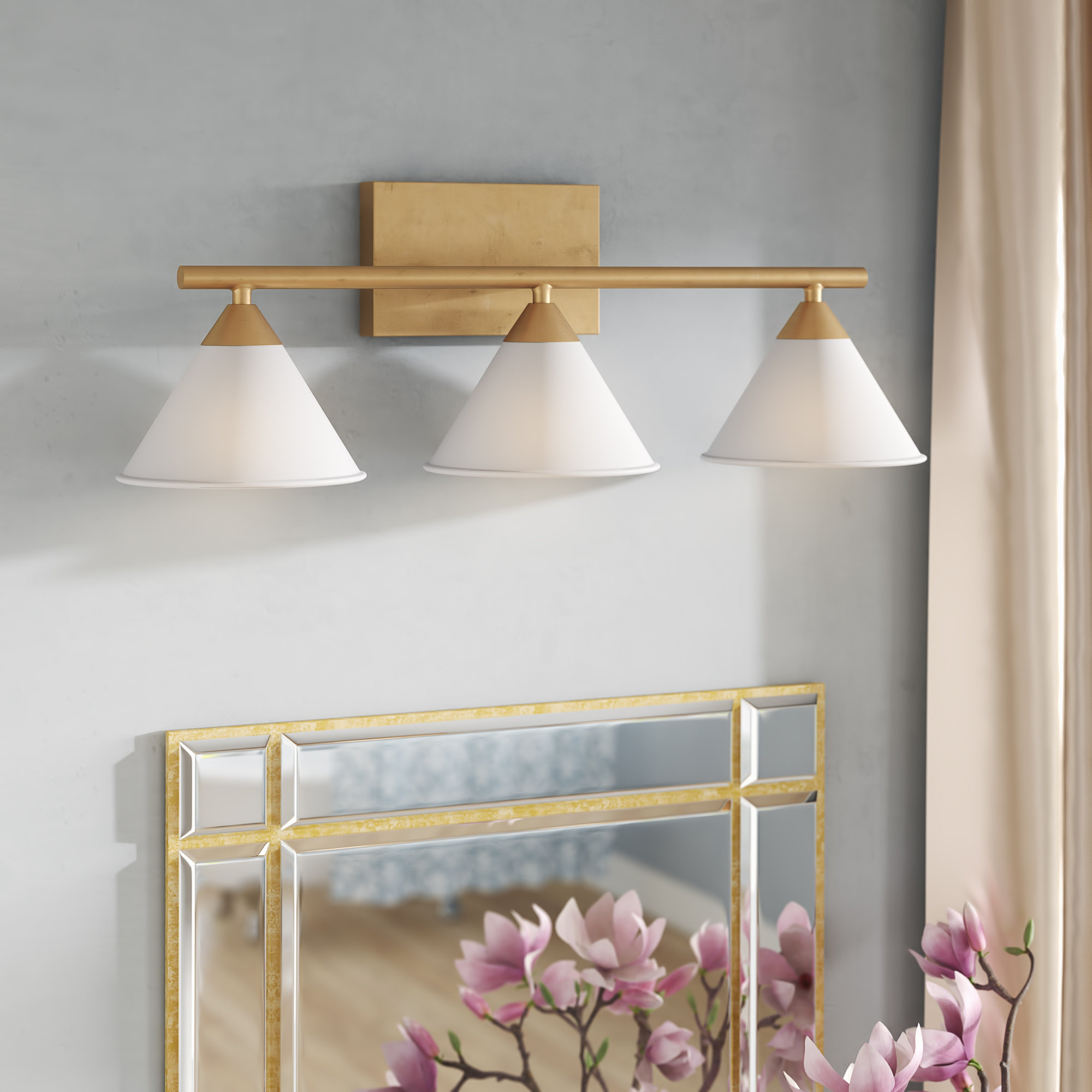 Everly Quinn Figgs Metal 3-Light Vanity Light & Reviews | Wayfair