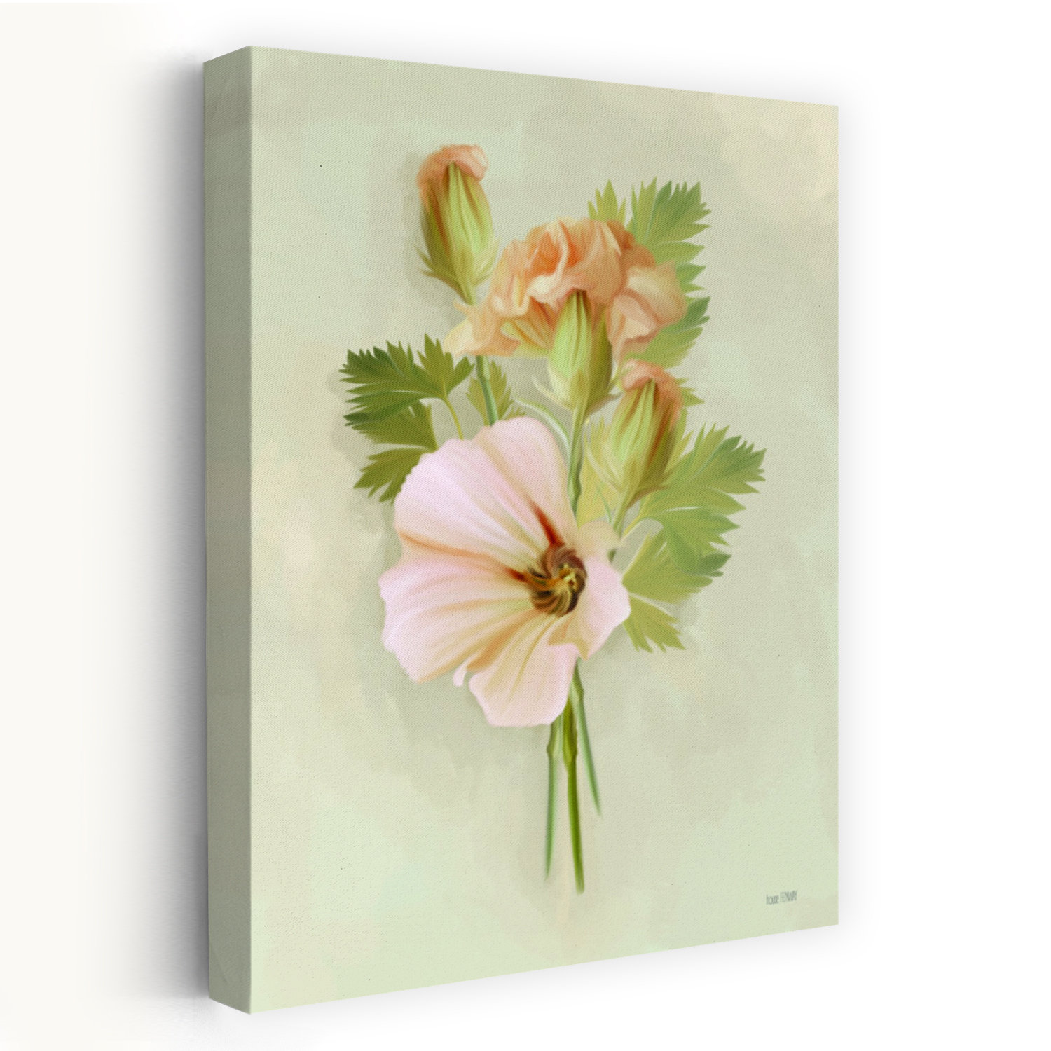 Latitude Run® Peach Carnations II Contemporary Carnation Spring Flower ...