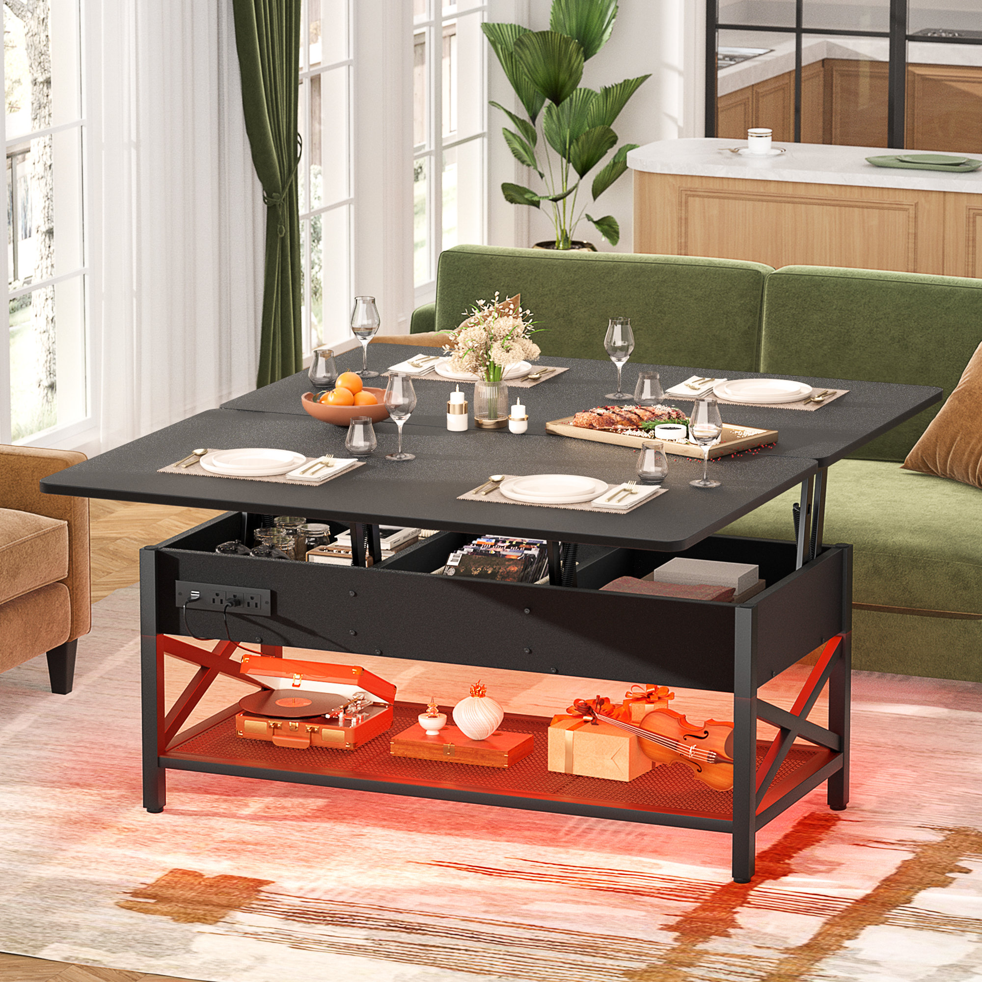 Wrought Studio™ Jeraldean Lift Top Coffee Table for Living Room with ...