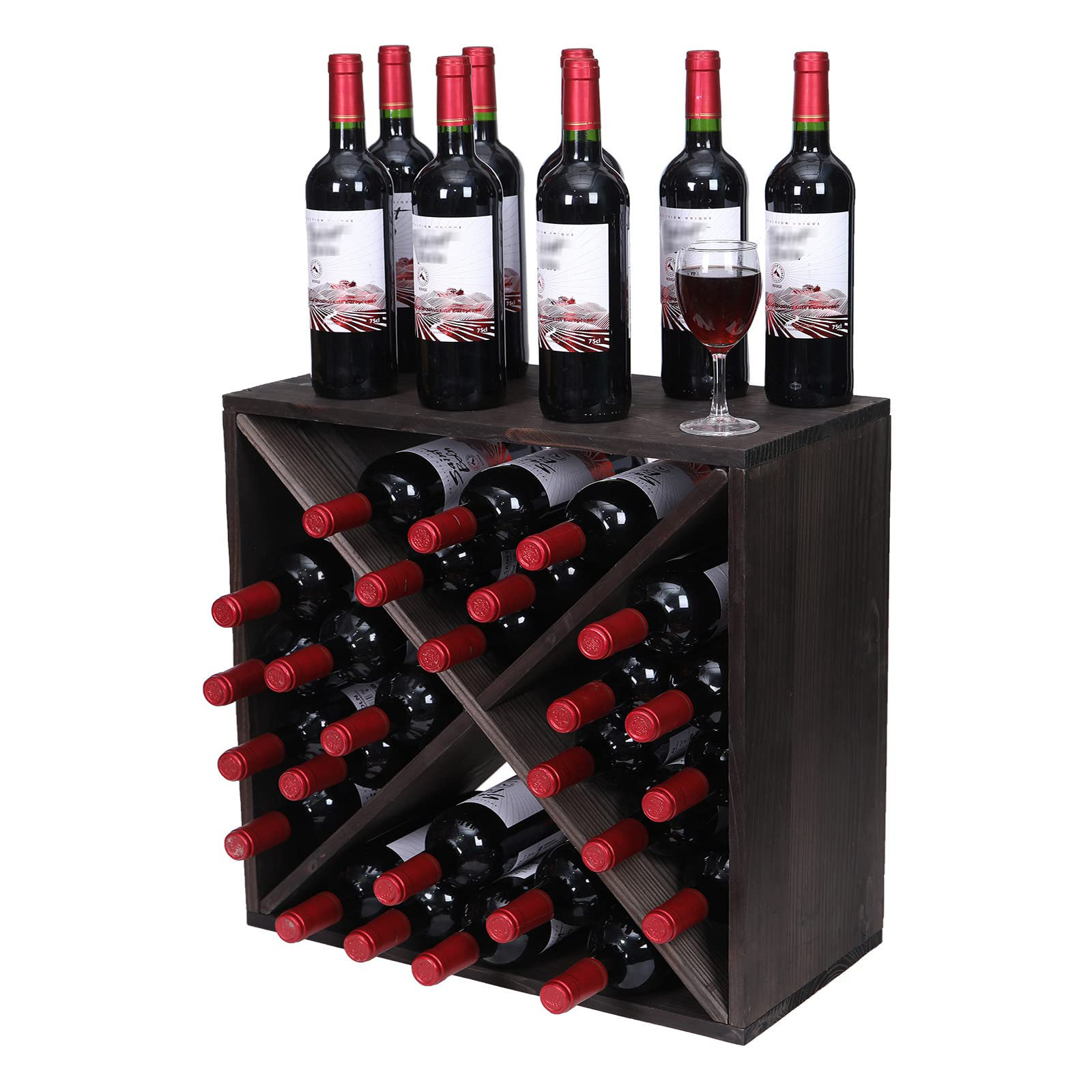 Latitude Run® Wine Rack Counter Top Wood Stackable Storage, Vintage ...