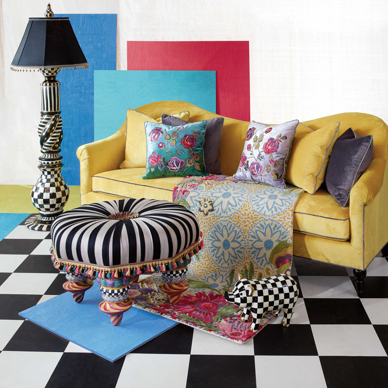 MacKenzie-Childs Courtly Check® Ceramic Floor Lamp | Wayfair