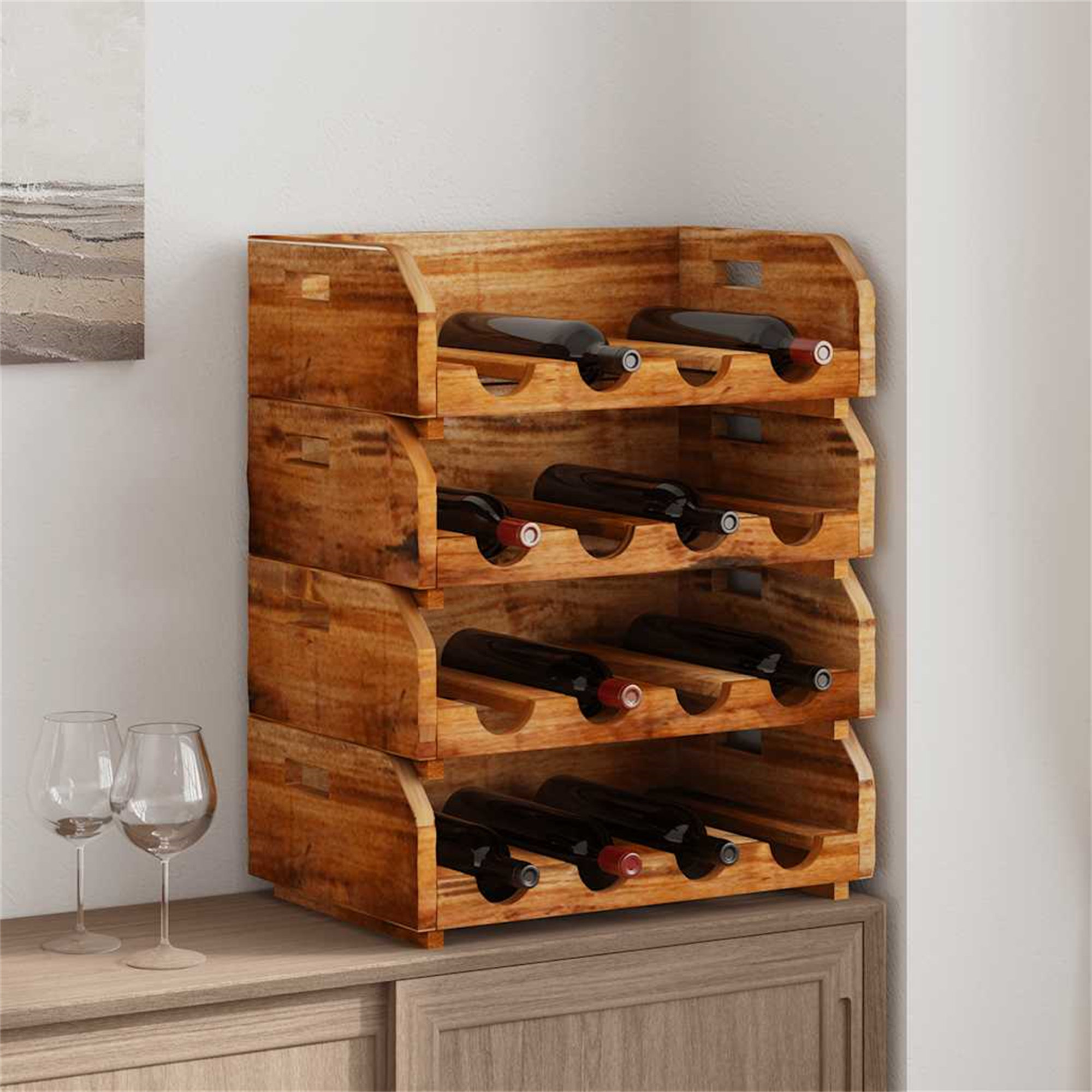 Lark Manor 4 x wine rack, 16 bottle wine rack | Wayfair.co.uk