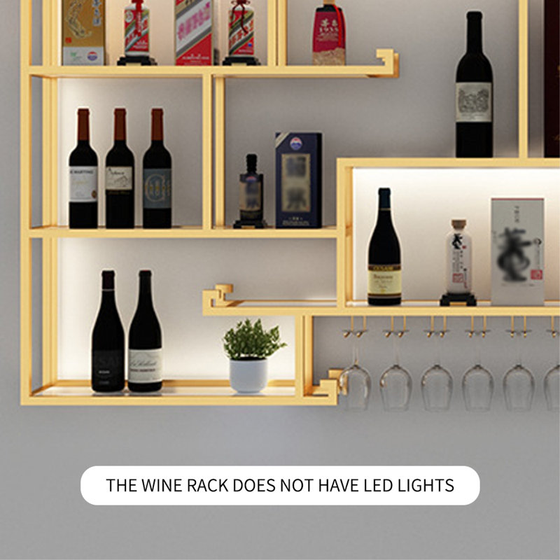 QUACOMFOR Modern Industrial Wall-mounted Iron Wine Rack | Wayfair