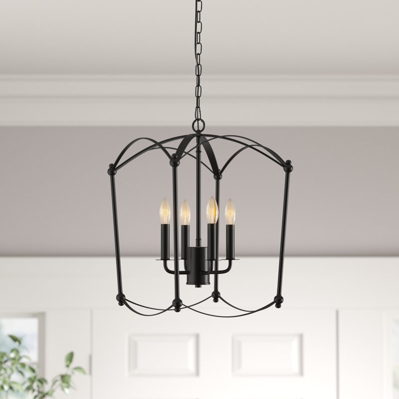 Wade Logan® Atavion 4 - Light Dimmable Square / Rectangle Chandelier ...