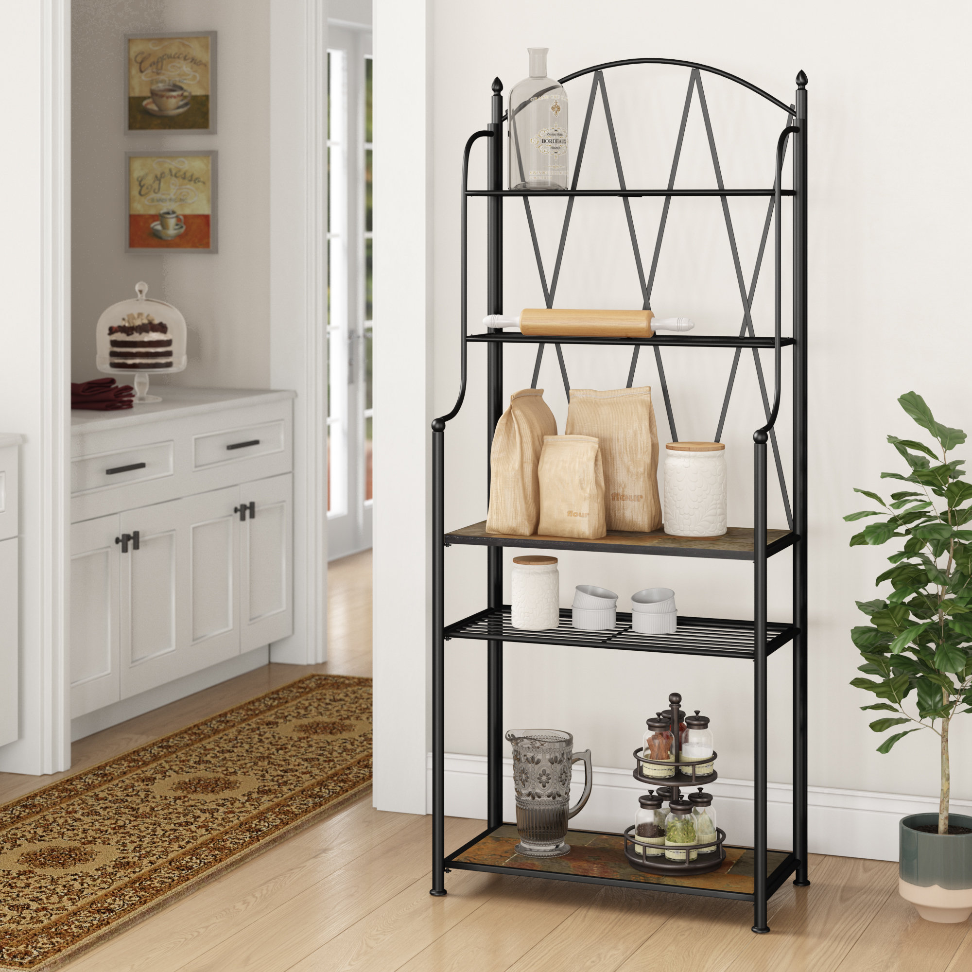 Lark Manor Finland Wrought Iron Baker's Rack & Reviews | Wayfair