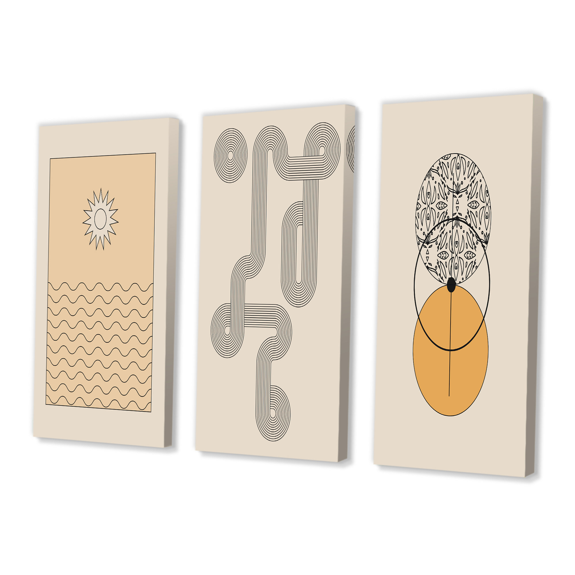 Corrigan Studio® Retro Abstract Minimal Colorful Geometric Designs VII ...