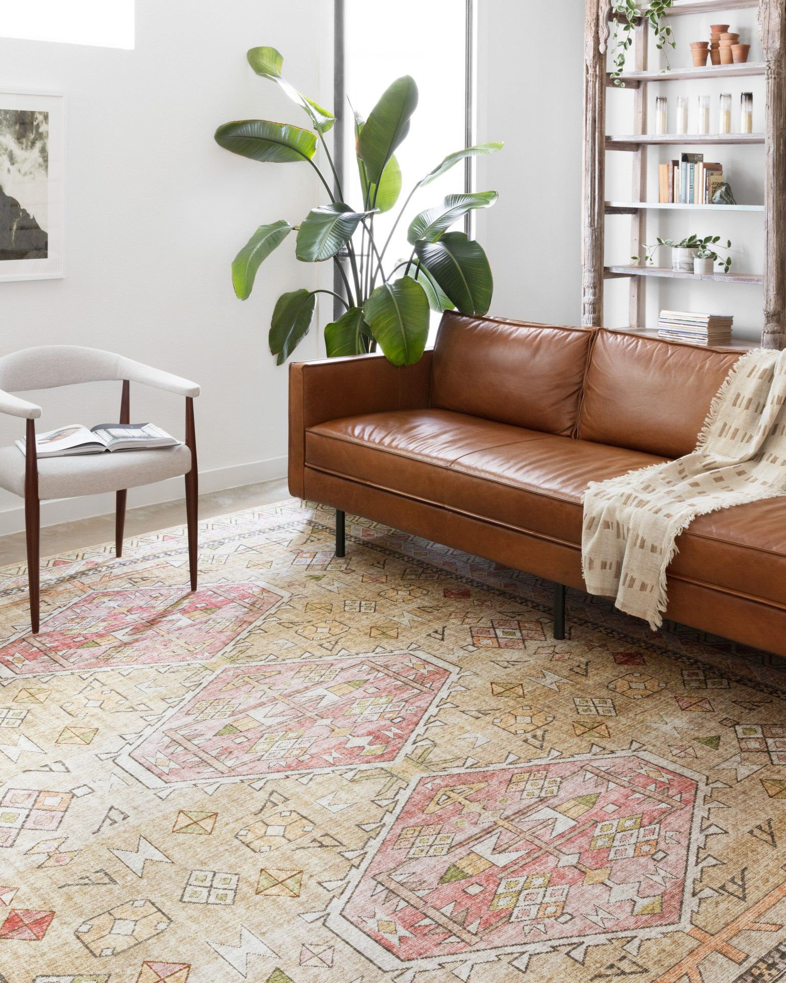 Bungalow Rose Distressed Pastel Ethnic Classic Colored Woven Base ...