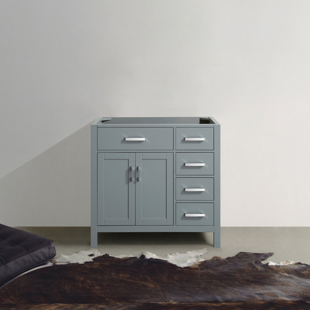 Winston Porter Petrel Left Offset 36" Single Bathroom Vanity Base Only ...