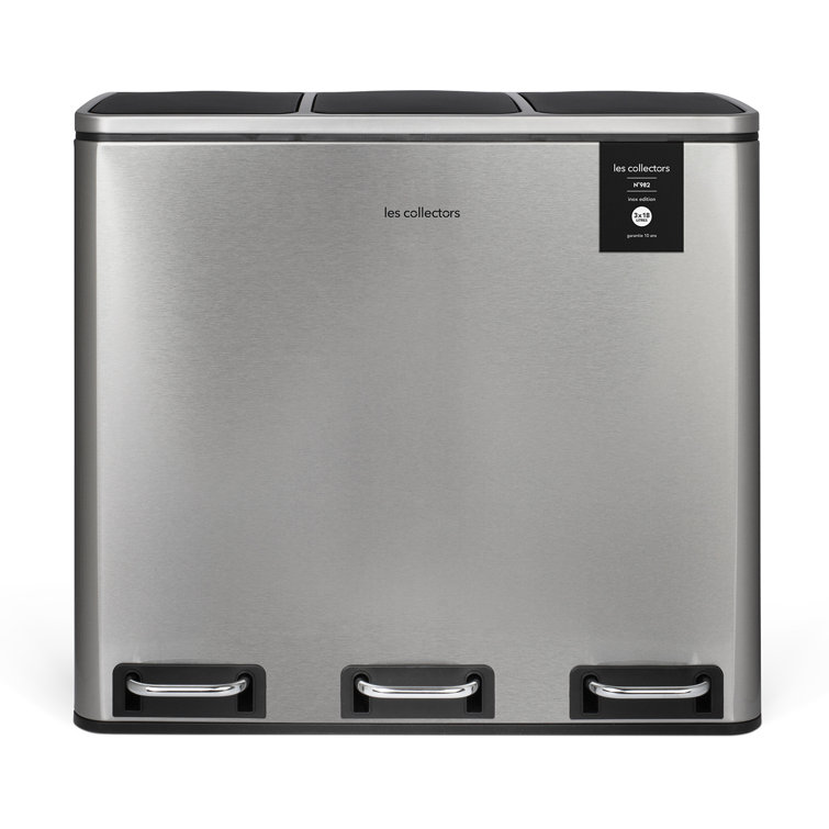 LES COLLECTORS Stainless Steel 54 Litre Step on Multi-Compartments ...