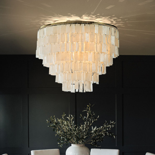 Rosecliff Heights Chelonda 6-light Elegant Coastal Capiz Shell Tiered ...