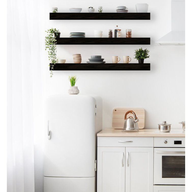 Rayne Mirrors Emerald Lee 3 Piece Oak Floating Shelf | Wayfair