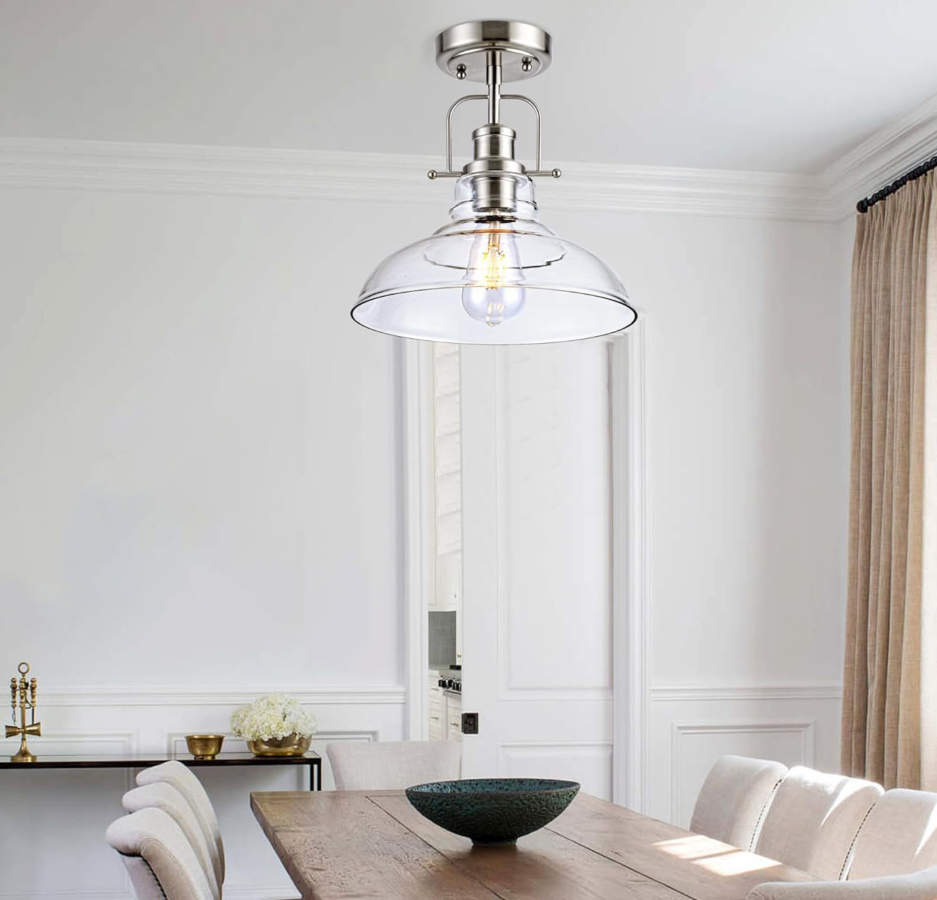 Absuta Modern Flush Mount Ceiling Light Fixture, Farmhouse Light ...