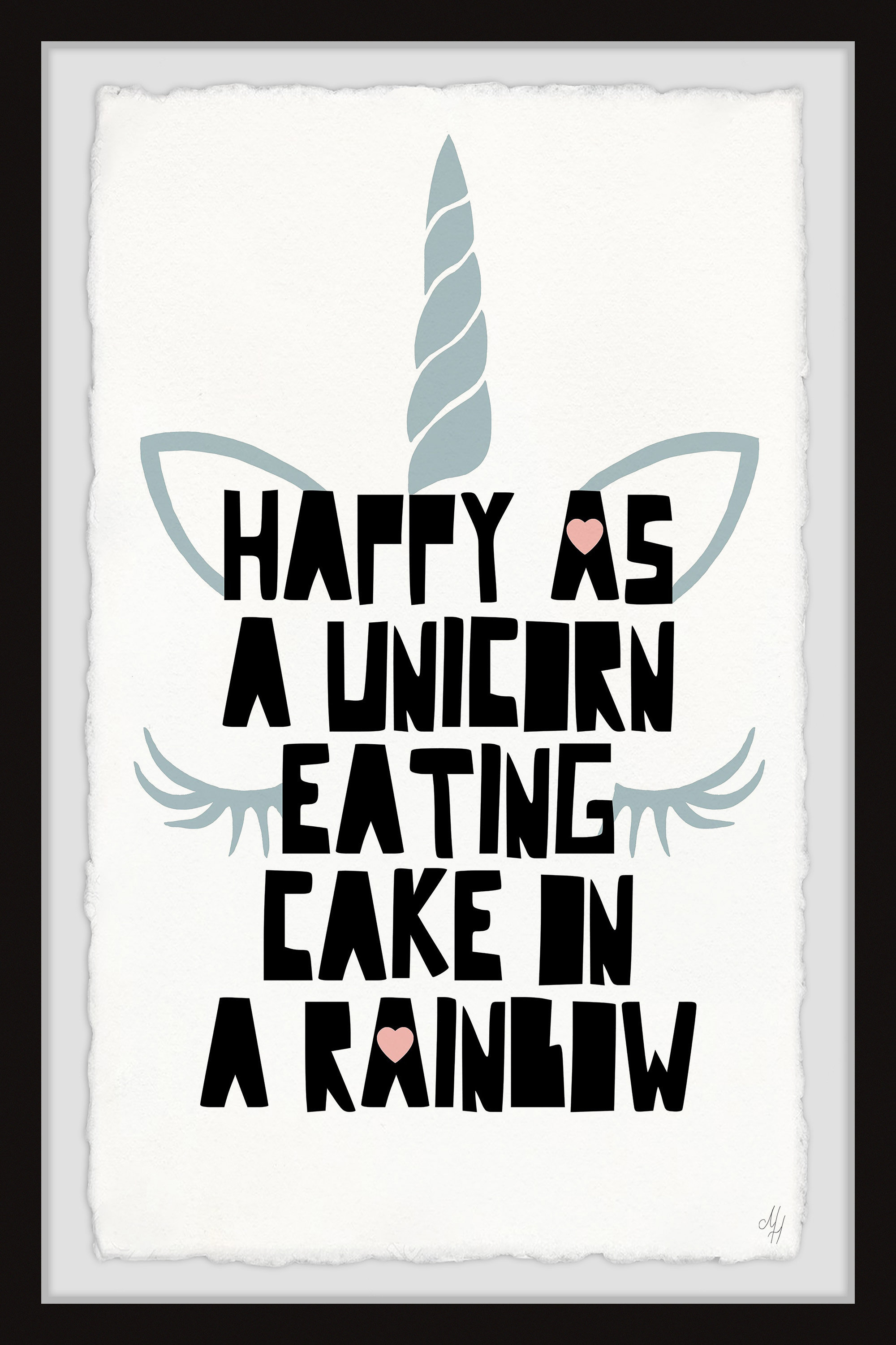Isabelle & Max™ Maile 'Eating Cake on a Rainbow' Framed Print | Wayfair