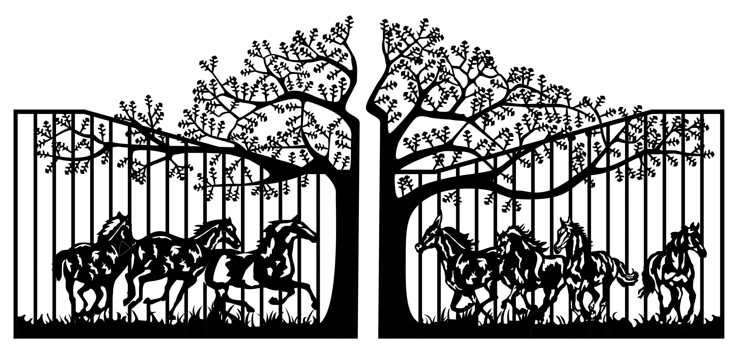 TAIMCO Tree Of Life Driveway Gate | Forest Design Heavy Duty Driveway ...