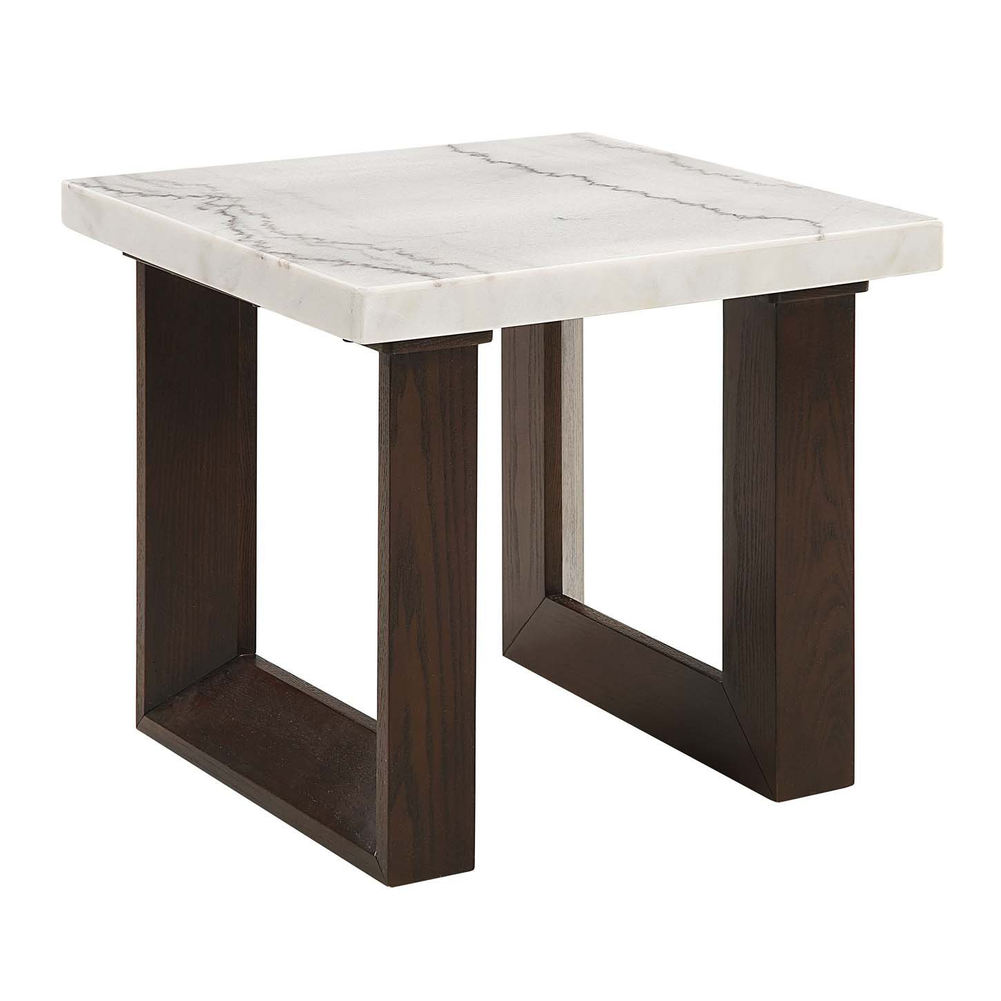 Orren Ellis End Table With Marble Top, Side Table With Sled Legs | Wayfair
