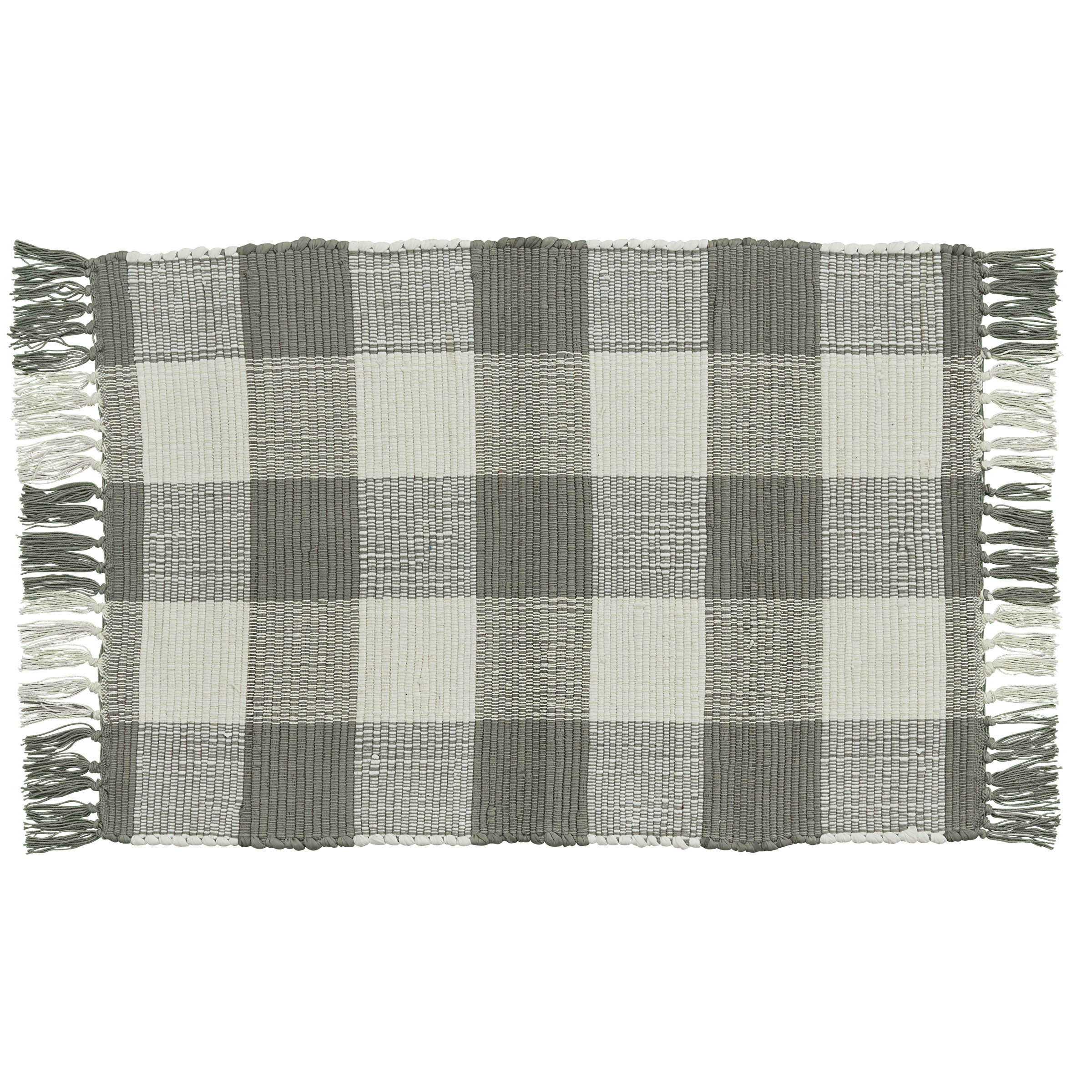 Gracie Oaks Wicklow Check Rag Rug 3X5 Dove - Wayfair Canada