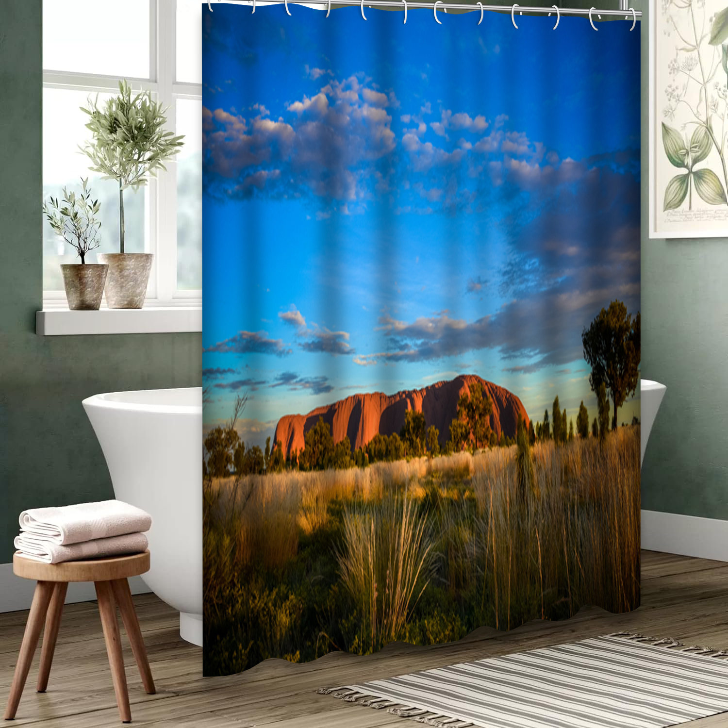 East Urban Home Australian Desert Shower Curtain with 12 Hooks - Autumn ...