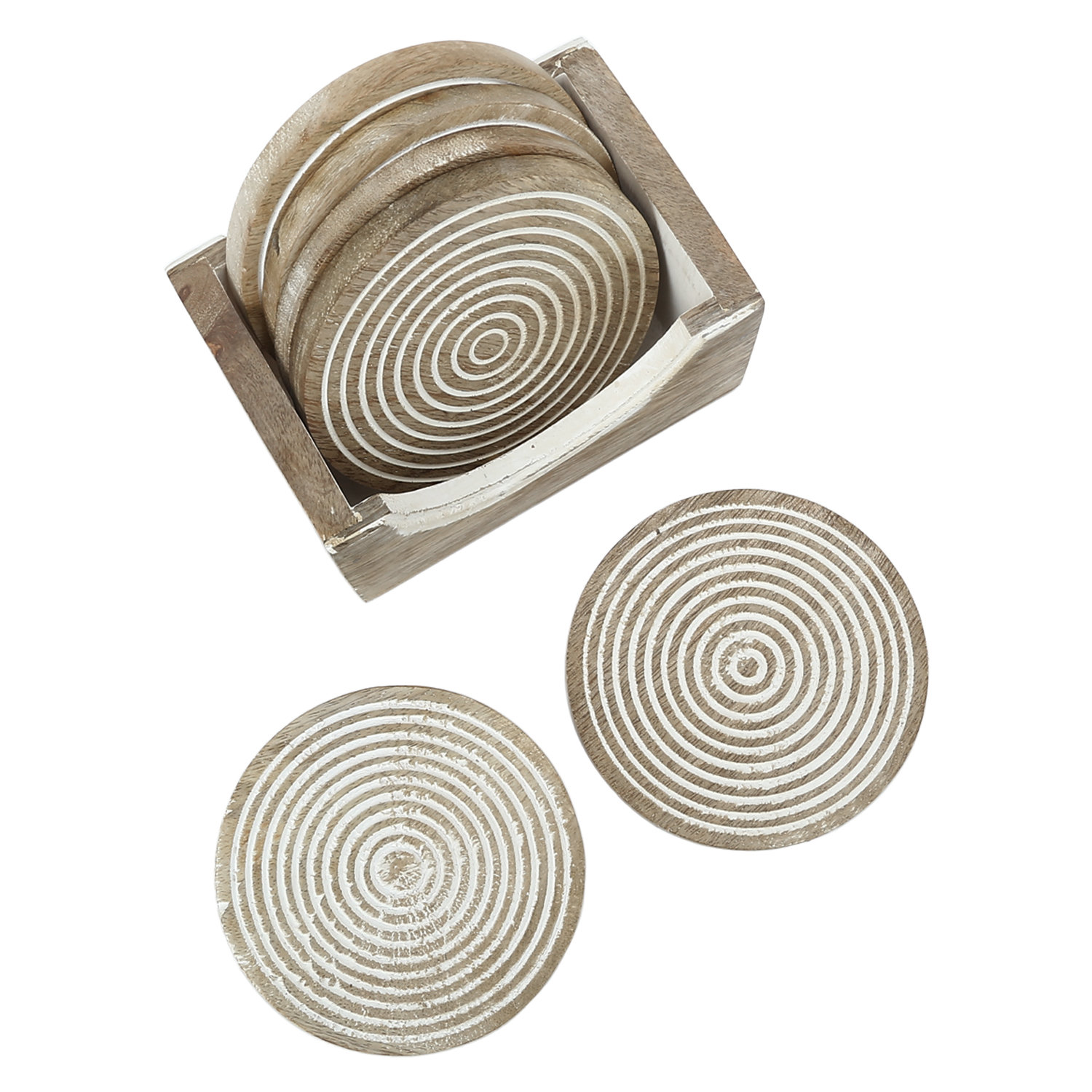 Loon Peak® Coaster Set with Holder & Reviews | Wayfair
