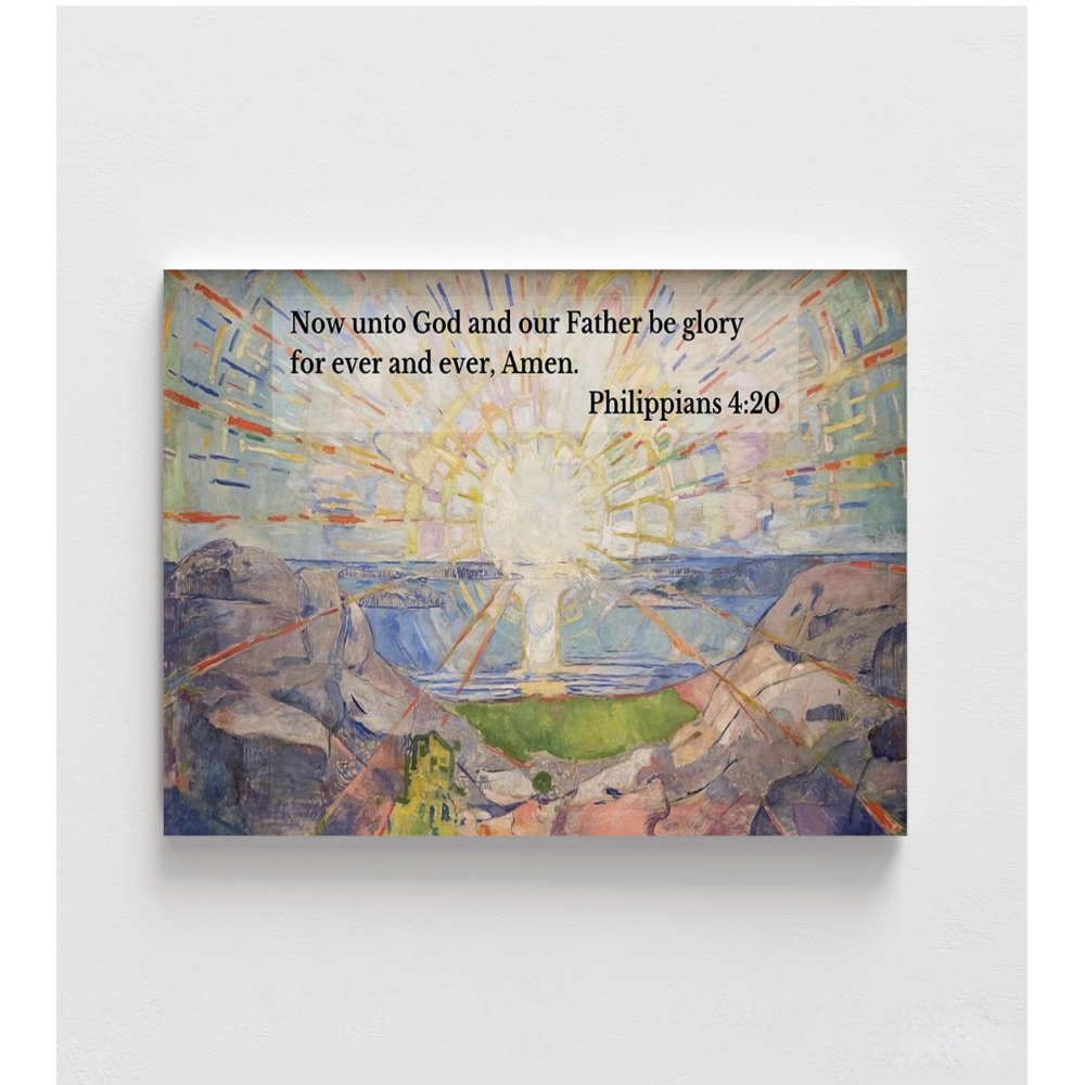 WeFrameArt The Sun By Edvard Munch, Bible Verse Quote Philippians 4:20 ...
