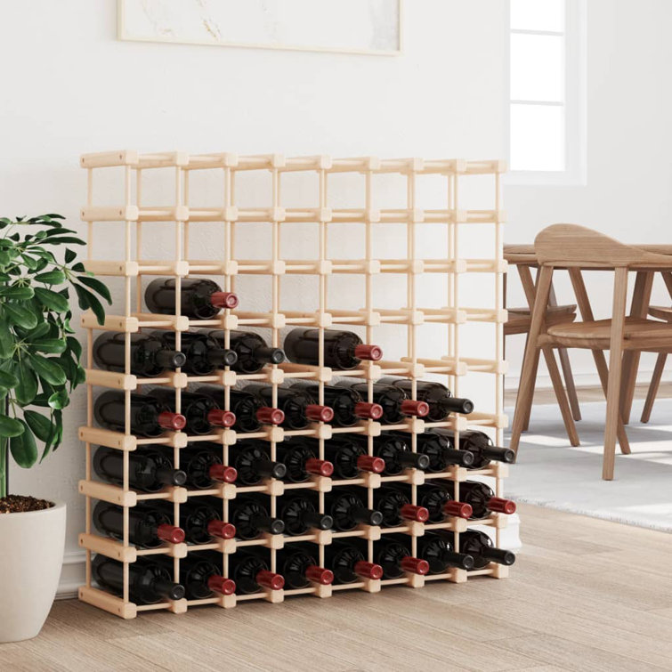 Rebrilliant Sanibel 72 Bottle Solid Wood Floor Wine Bottle Rack in ...