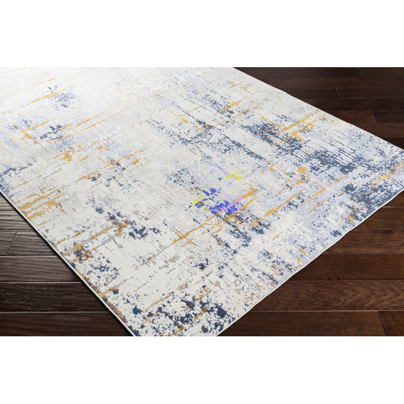 17 Stories Barba Abstract Blue/Orange Area Rug & Reviews | Wayfair