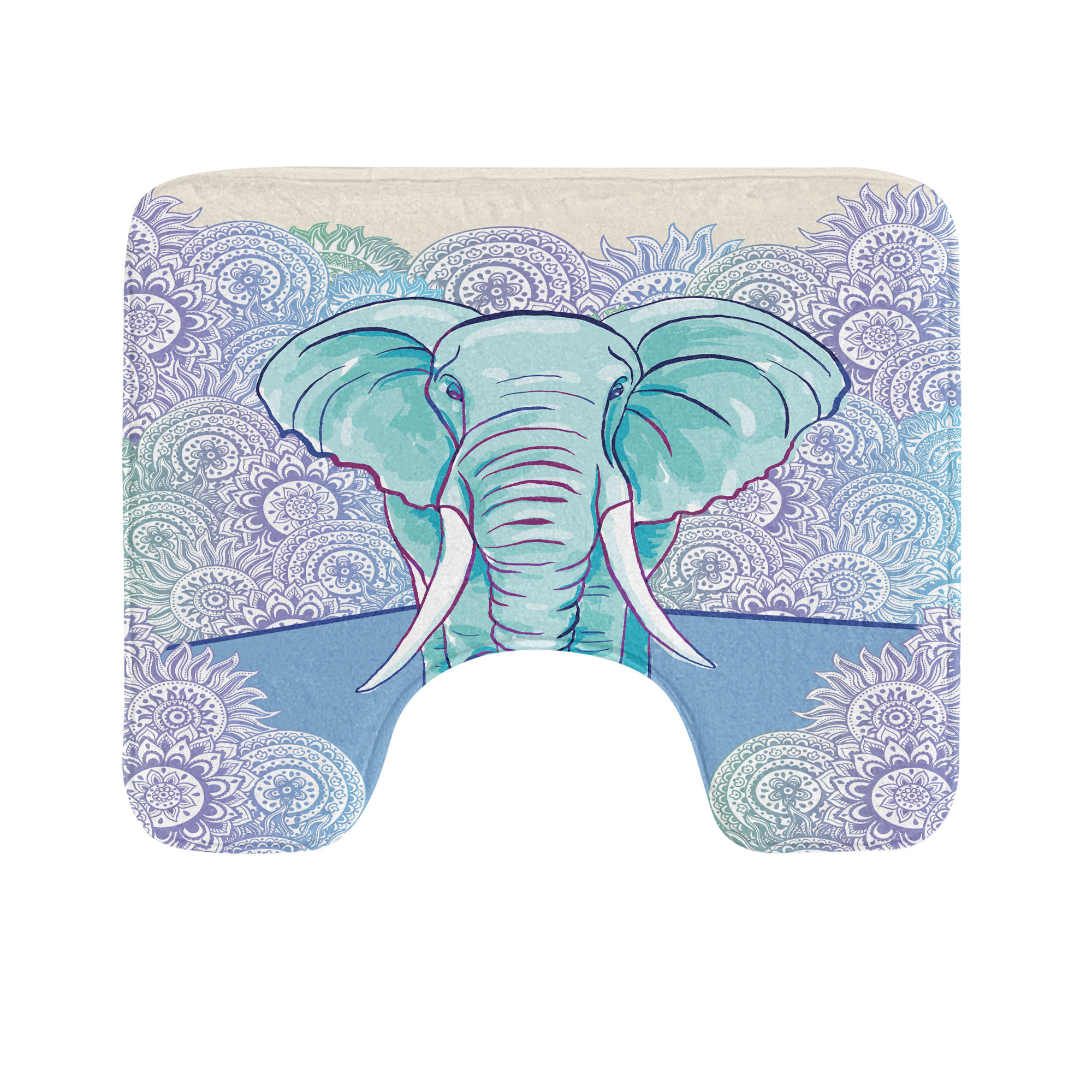 Wrought Studio™ Animal Toilet Mat U-Shape Bathroom Rug 20" Multicolor ...