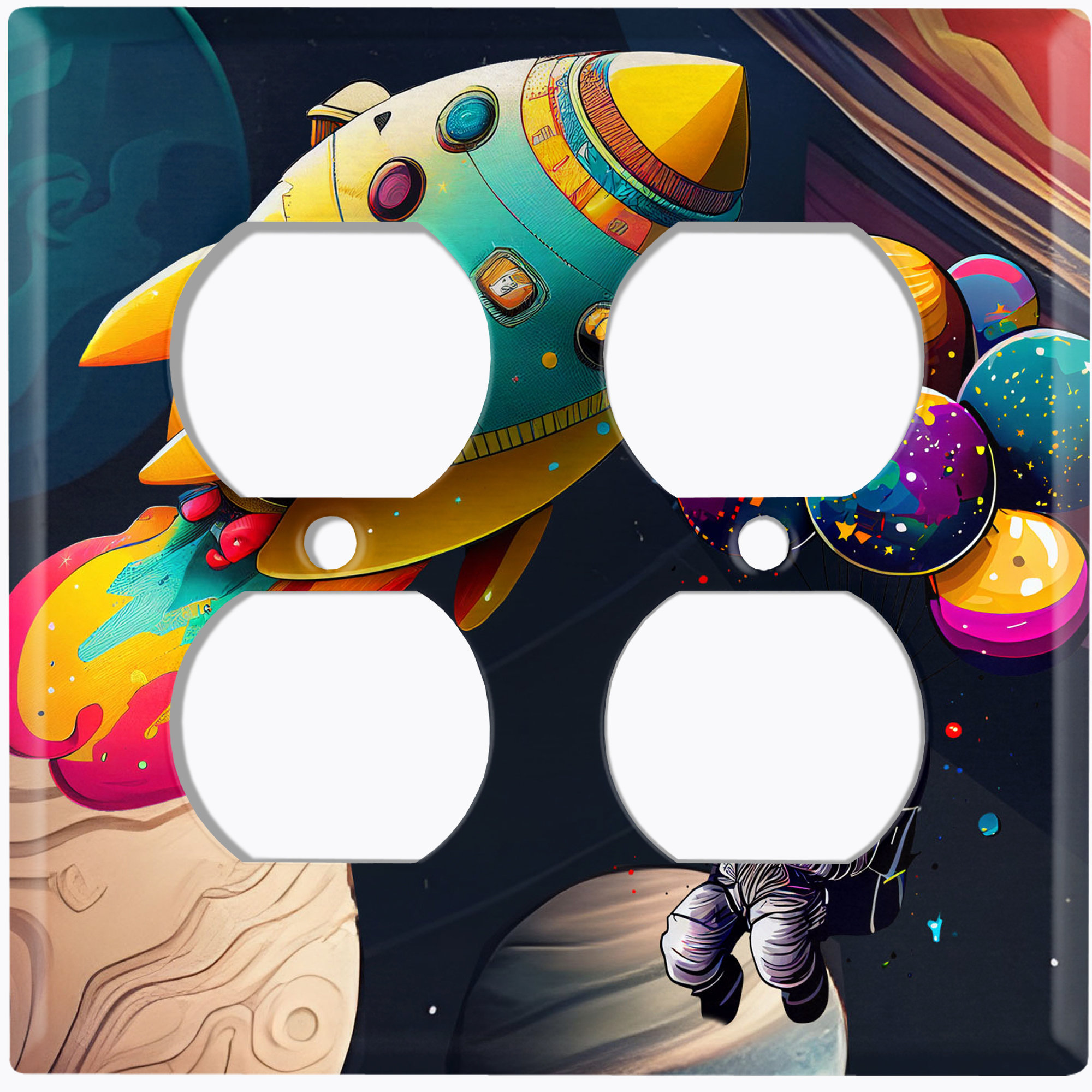 WorldAcc Metal Light Switch Plate Outlet Cover (Colourful Animated ...