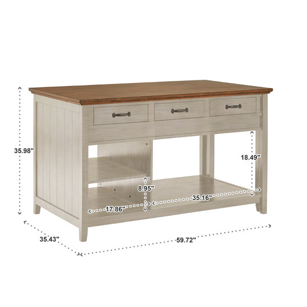 Kingstown Home Spadina Wood Kitchen Island & Reviews | Wayfair