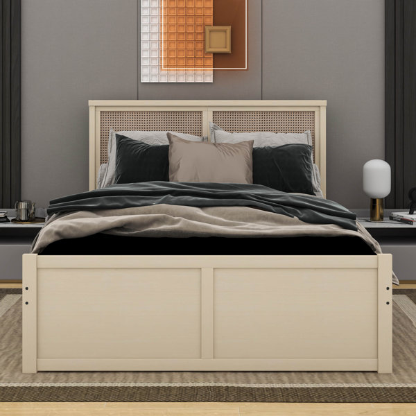 Bay Isle Home Kelsch Queen Size Wood Platform Bed with 4 Drawers and ...