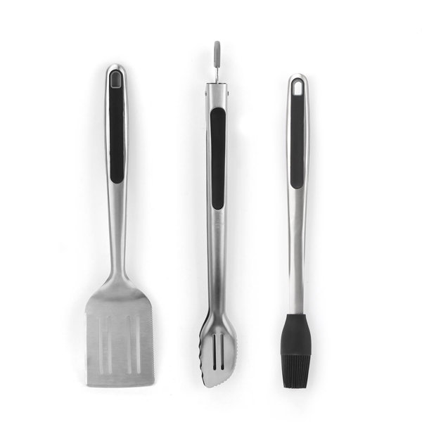 GrillMark Grill Mark Stainless Steel Black/Silver Grill Tool Set 3 pc ...